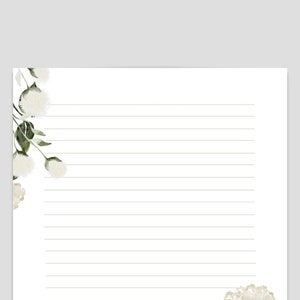 Printable Floral Stationery Set – Elegant Flower Writing Paper, Lined ...