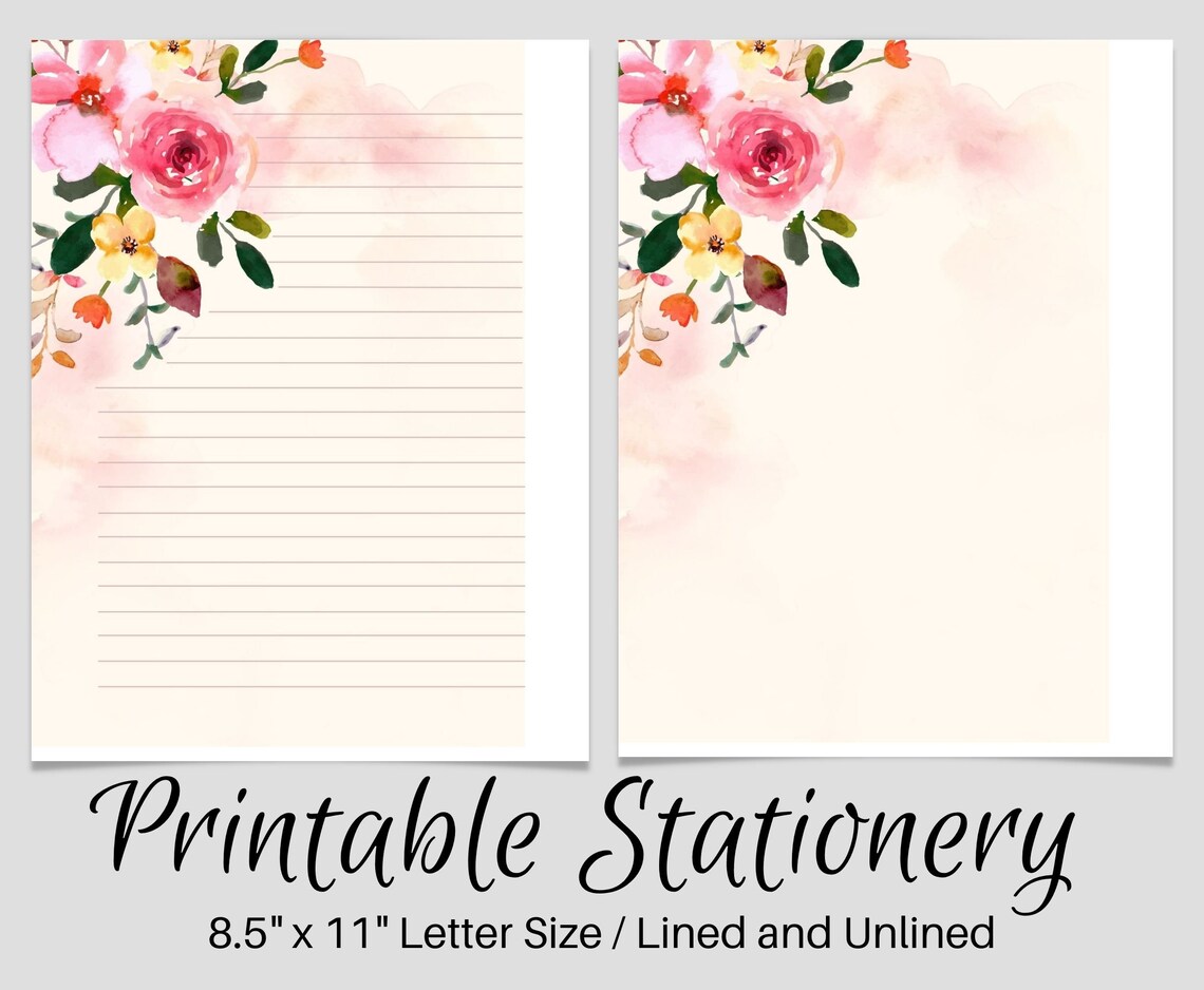 Rose PRINTABLE Stationery, Printable Stationary, Printable Writing ...