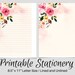 Rose PRINTABLE Stationery, Printable Stationary, Printable Writing ...