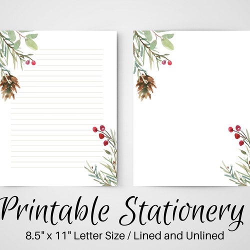 Printable Christmas Stationery Letter Paper Digital Download - Etsy