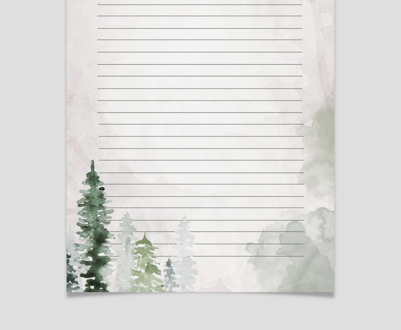 PRINTABLE Notes, Christmas Letter Writing Paper, 8.5x11, Unlined ...