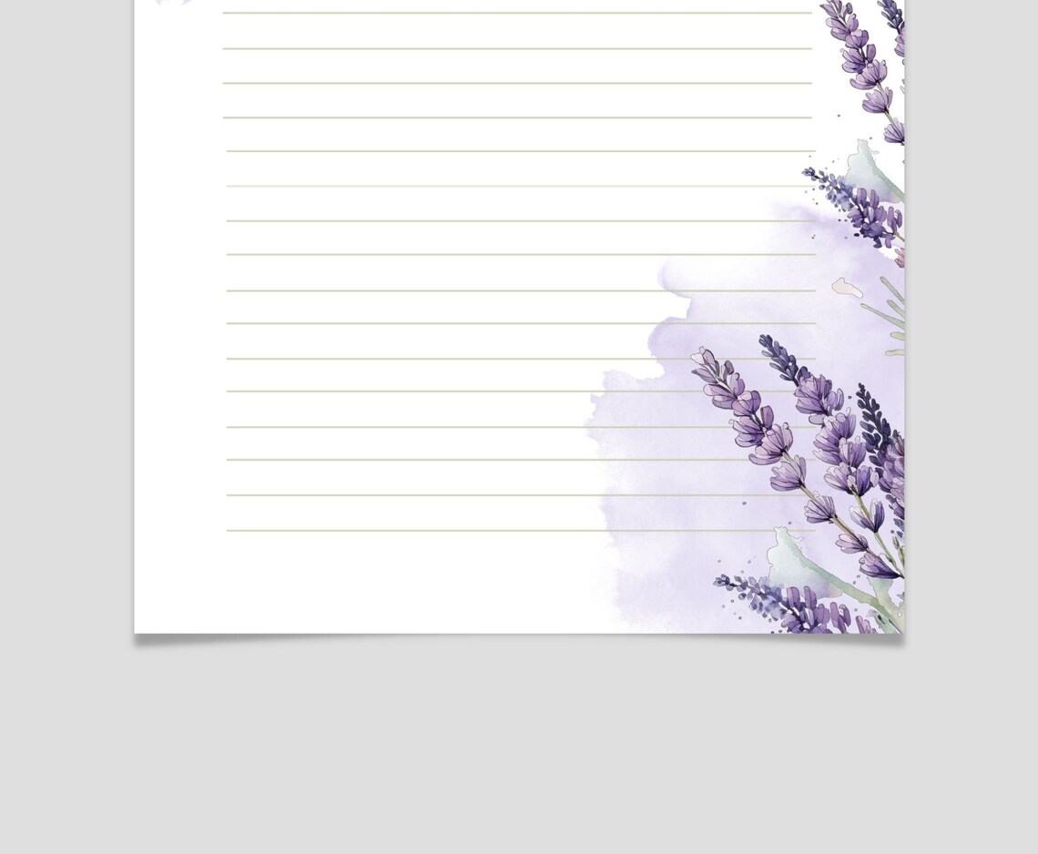 Lavender PRINTABLE Stationery Printable Stationary Printable - Etsy Canada