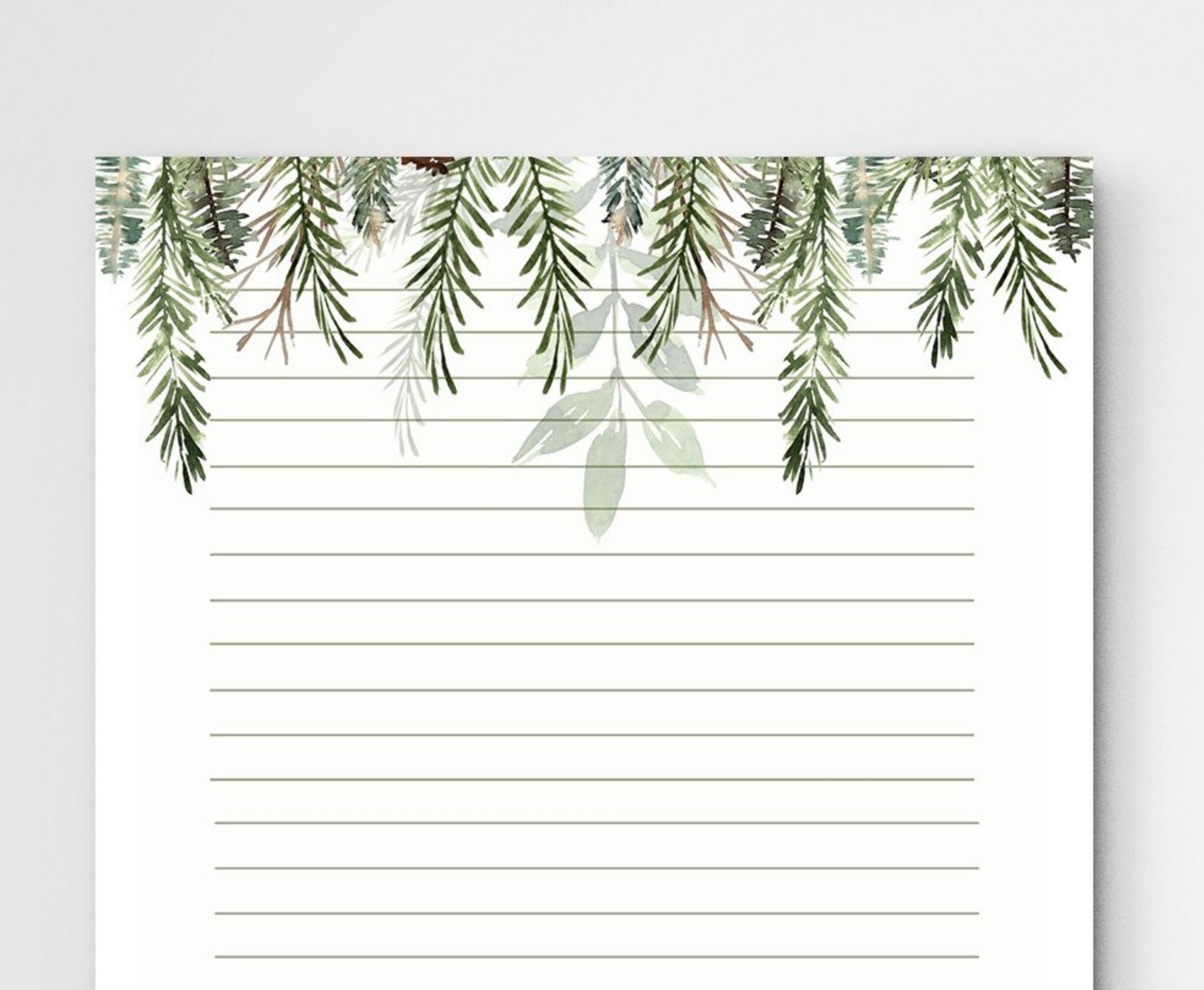 PRINTABLE Notes, Christmas Letter Writing Paper, 8.5x11, Unlined ...