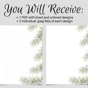 PRINTABLE Notes, Christmas Letter Writing Paper, 8.5x11, Unlined ...