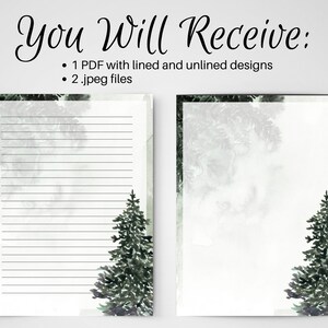 PRINTABLE Notes, Christmas Letter Writing Paper, 8.5x11, Unlined ...