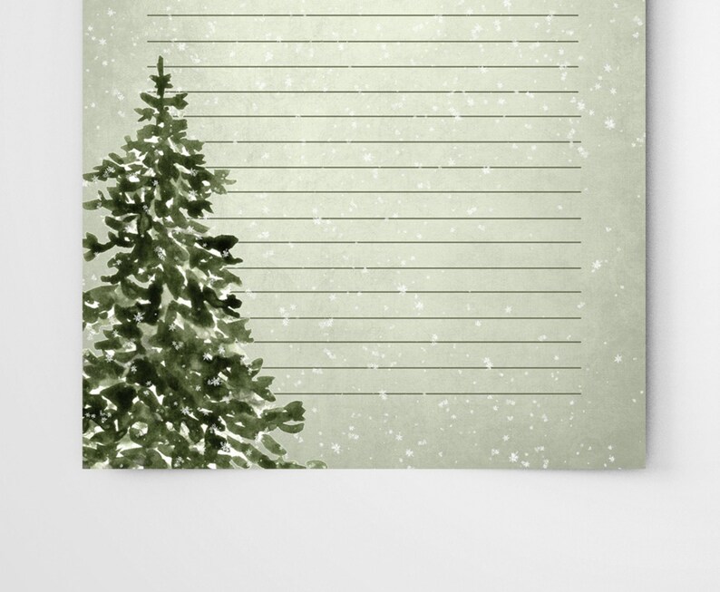 PRINTABLE Notes Christmas Letter Writing Paper 8.5x11 - Etsy