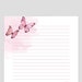 Pink Butterfly Printable Writing Paper, PRINTABLE Stationery, Printable ...