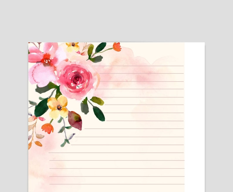 Rose PRINTABLE Stationery, Printable Stationary, Printable Writing ...
