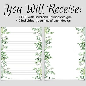 Botanical PRINTABLE Stationary, PRINTABLE Stationery, Printable Writing ...