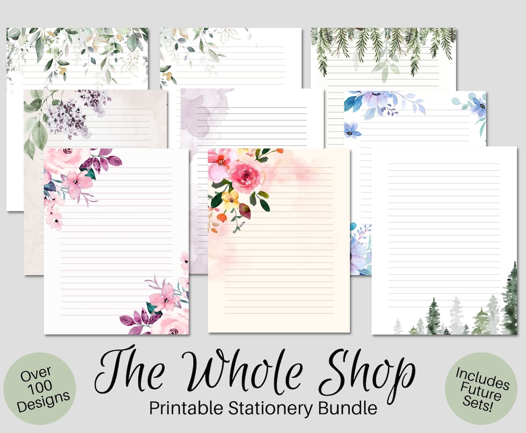 Whole Shop PRINTABLE Stationery Bundle, Printable Stationary, Printable ...