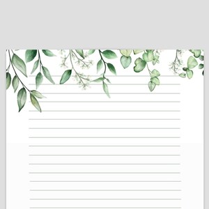 PRINTABLE Stationary, Botanical PRINTABLE Stationery, Printable Writing ...