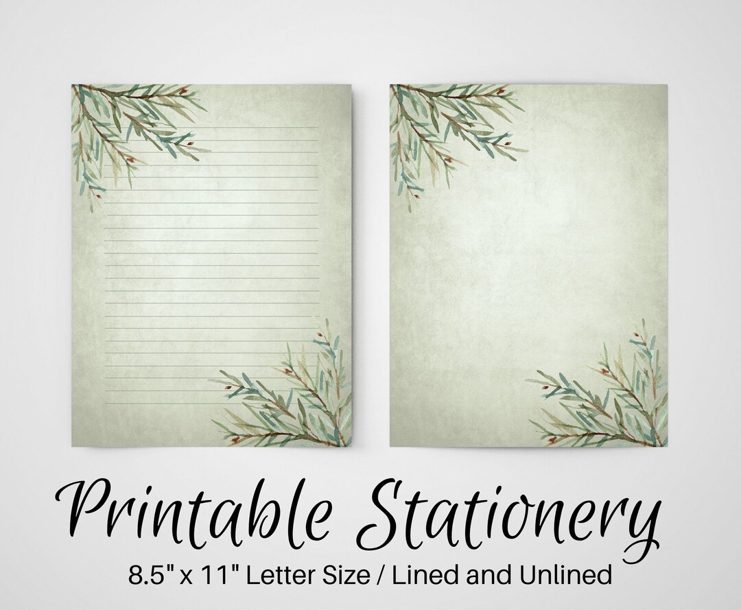 PRINTABLE Notes, Christmas Letter Writing Paper, 8.5x11, Unlined ...