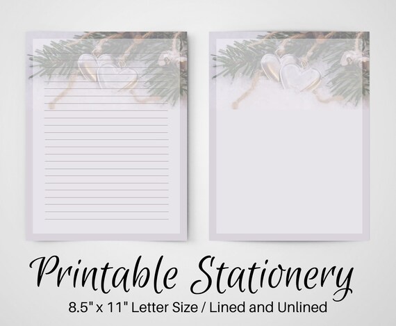 PRINTABLE Notes Christmas Letter Writing Paper 8.5x11 | Etsy