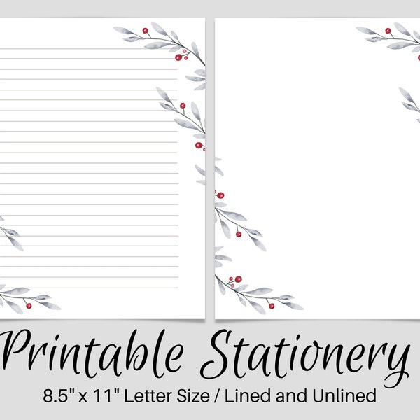 Christmas Printable Stationery - Etsy