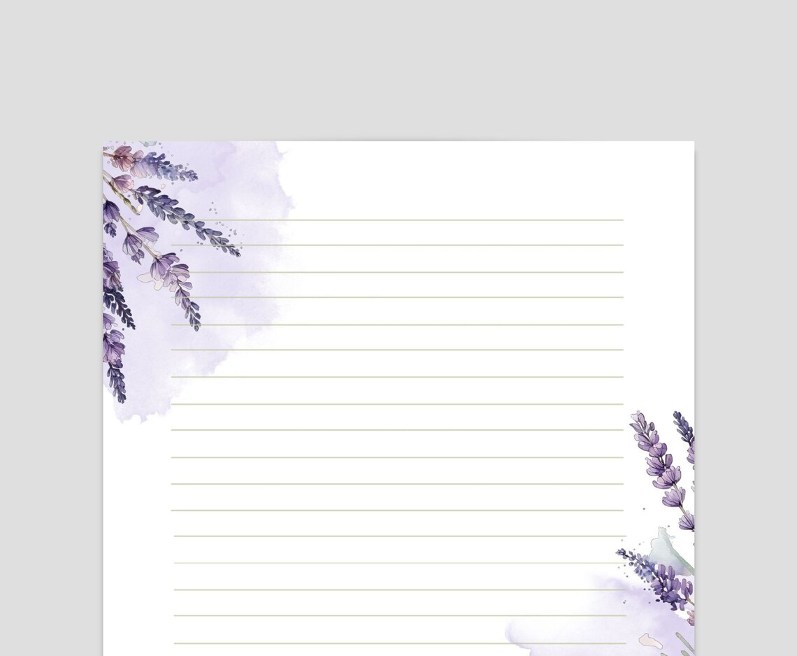 Lavender PRINTABLE Stationery Printable Stationary Printable - Etsy Canada