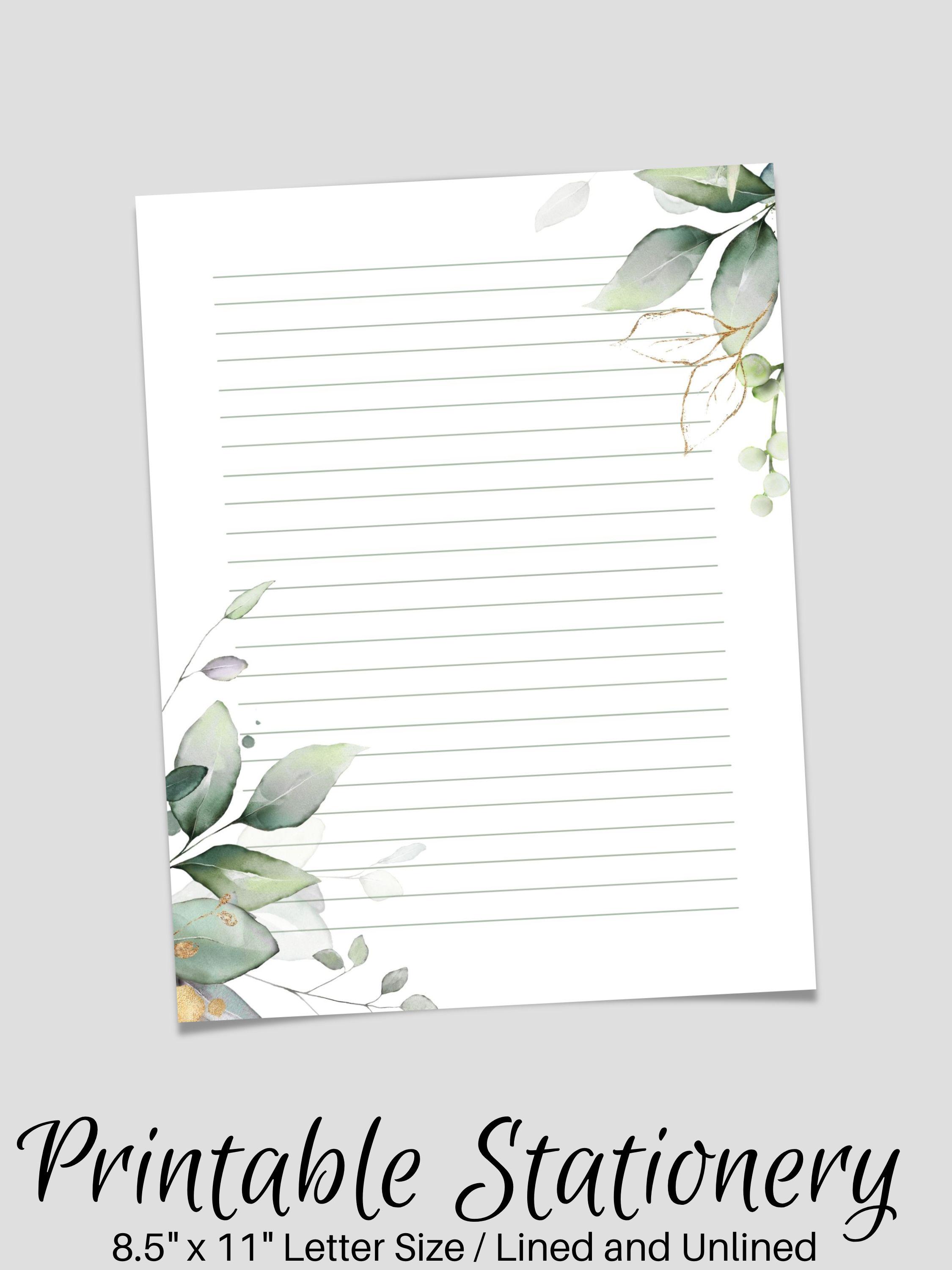 Printable Botanical Stationery Set – Elegant Floral Writing Paper ...