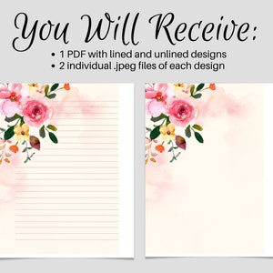 Rose PRINTABLE Stationery, Printable Stationary, Printable Writing ...