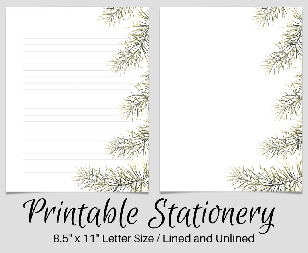 PRINTABLE Notes, Christmas Letter Writing Paper, 8.5x11, Unlined ...