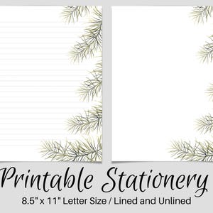 PRINTABLE Notes, Christmas Letter Writing Paper, 8.5x11, Unlined ...