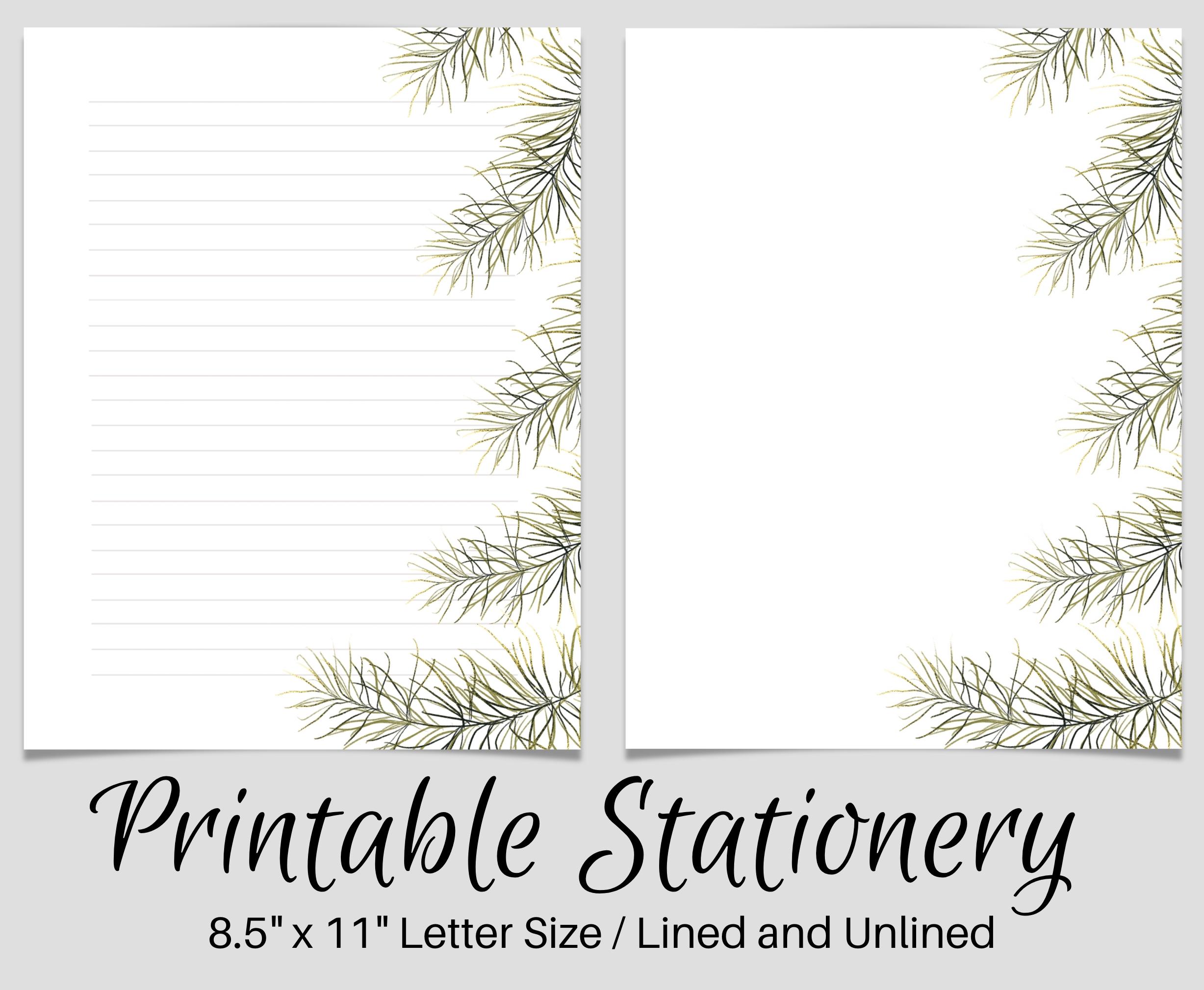 PRINTABLE Notes, Christmas Letter Writing Paper, 8.5x11, Unlined ...