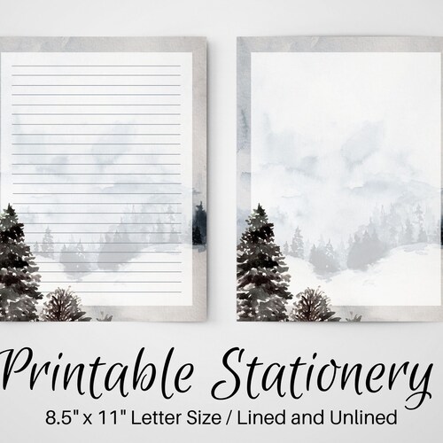PRINTABLE Notes Christmas Letter Writing Paper 8.5x11 - Etsy