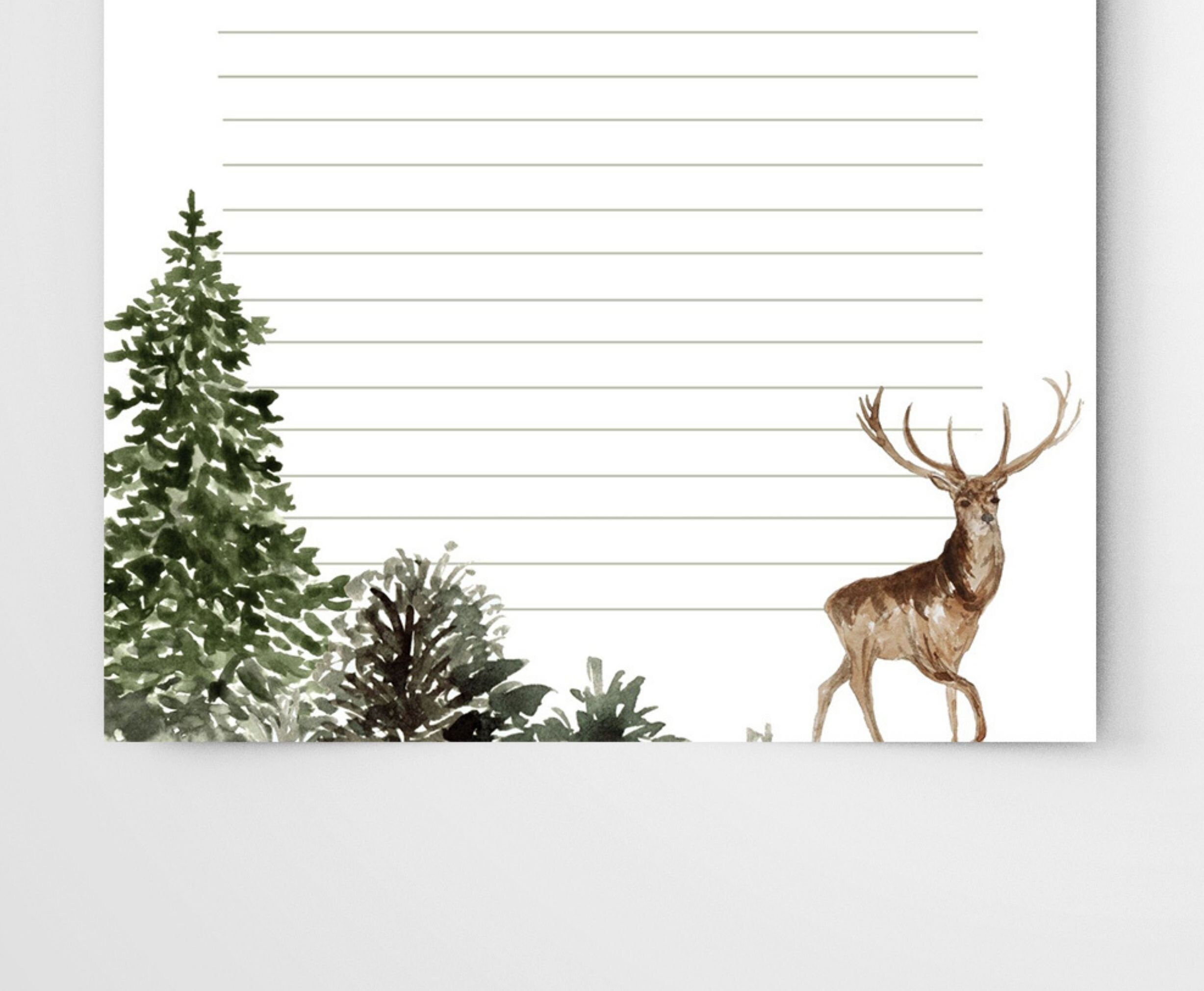 PRINTABLE Notes, Christmas Letter Writing Paper, 8.5x11, Unlined ...