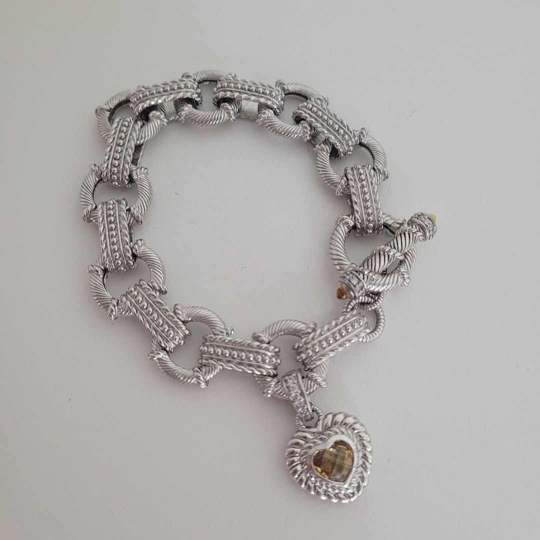 Judith Ripka Sterling Silver CZ Bracelet With a Convertible Citrine ...