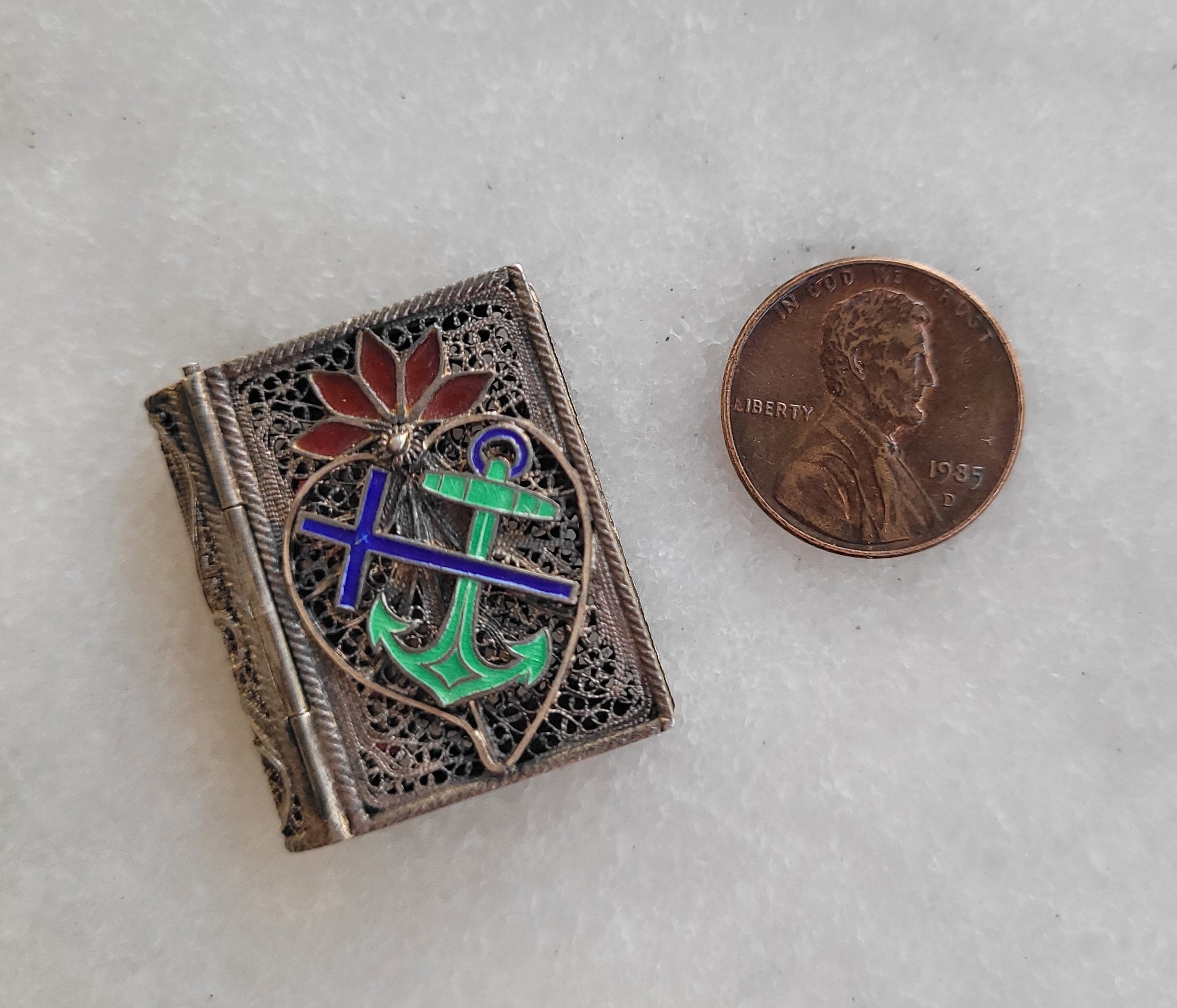 Vintage Antique Sterling Silver Book Box - Etsy