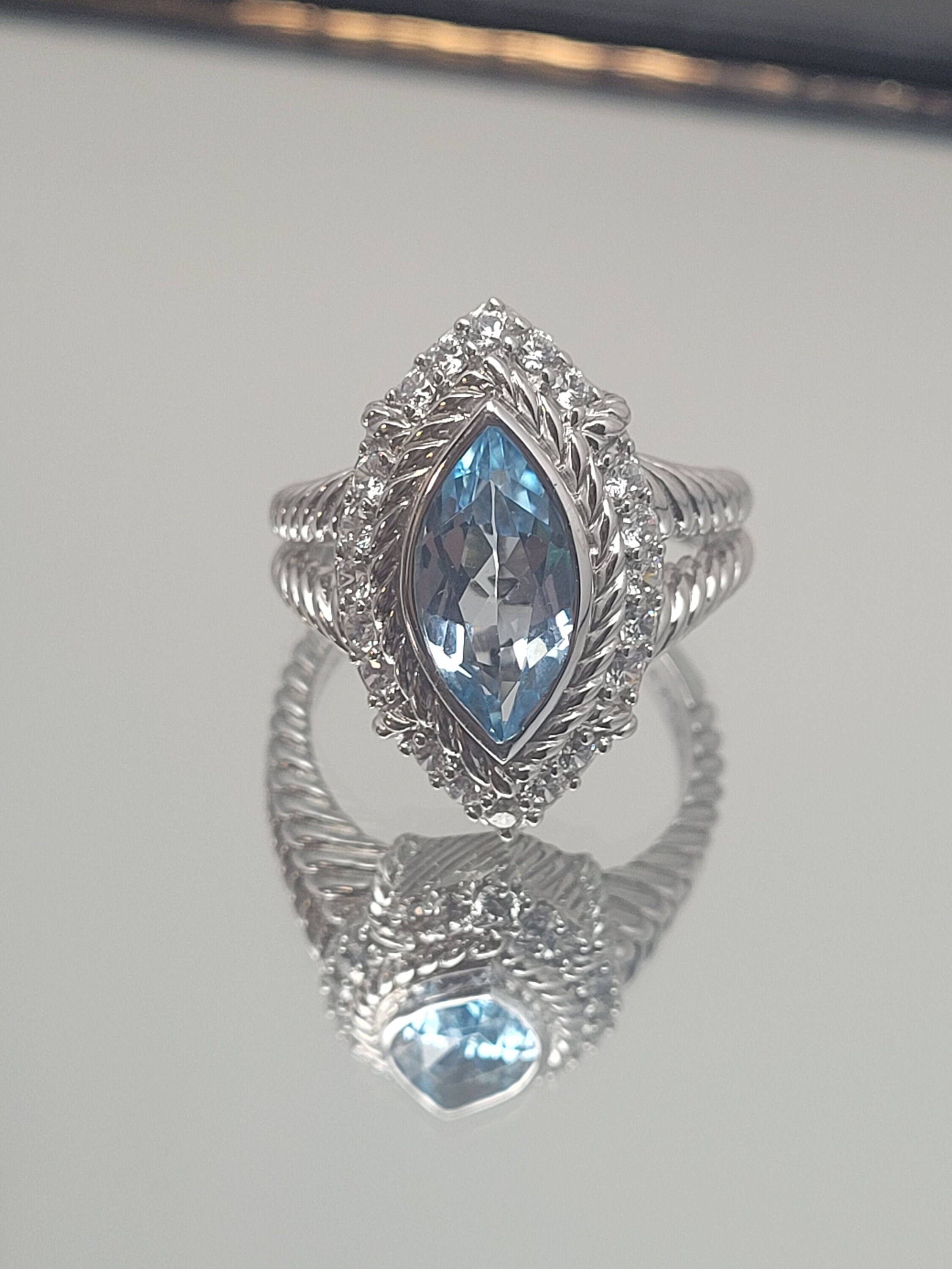 Judith Ripka Sky Blue Topaz & Sterling Silver Ring - Etsy