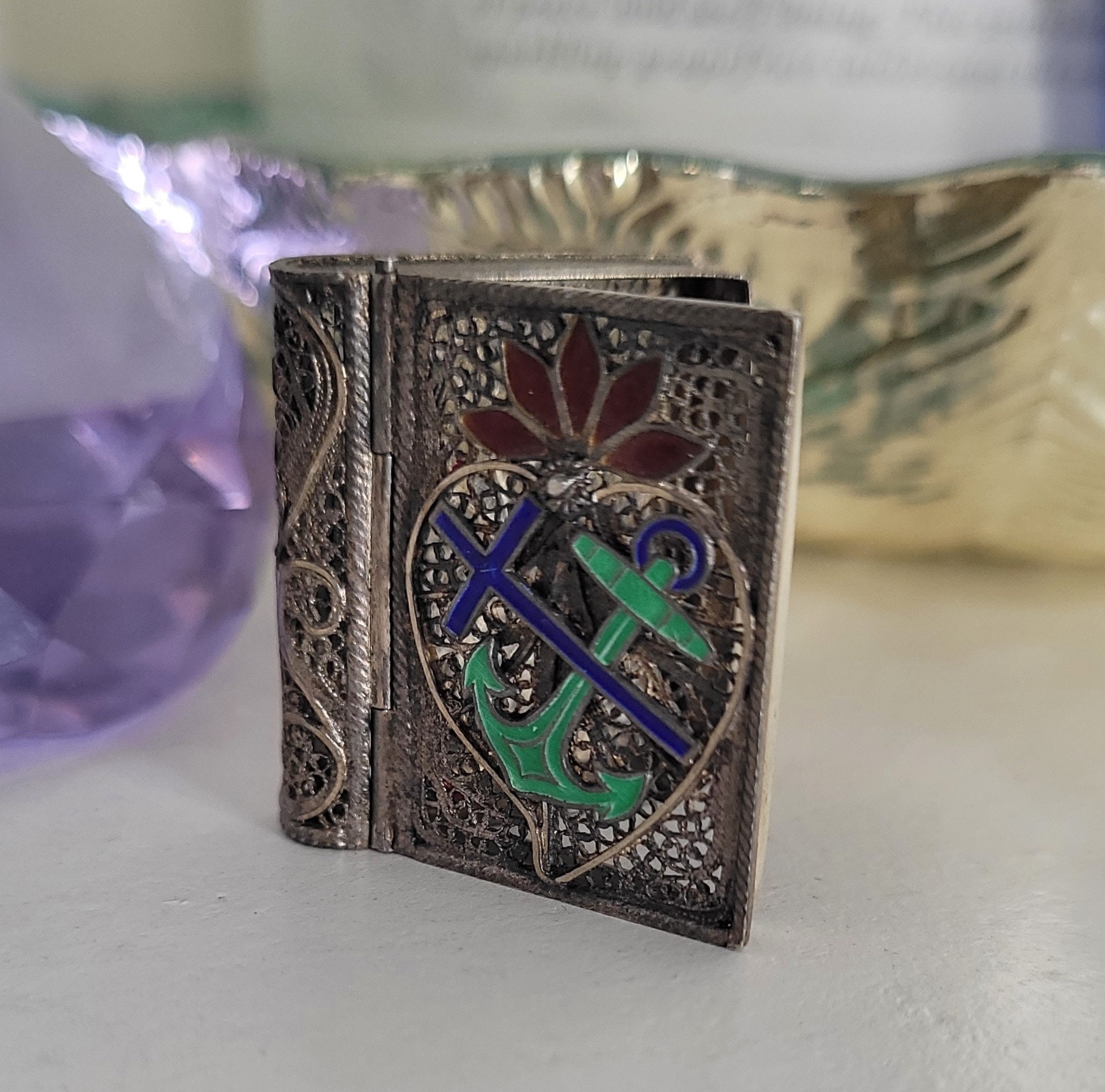 Vintage Antique Sterling Silver Book Box - Etsy