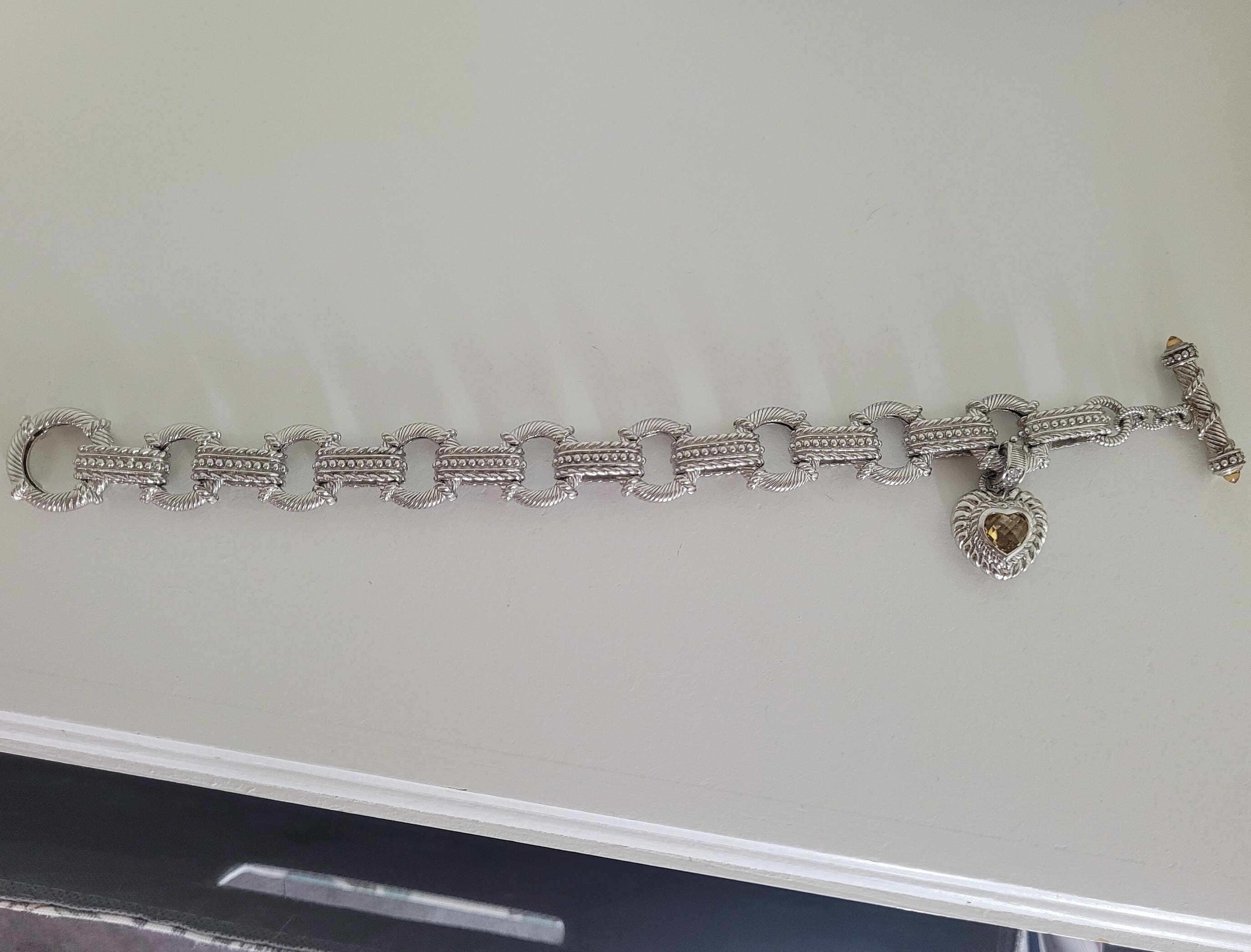 Judith Ripka Sterling Silver CZ Bracelet With a Convertible Citrine ...