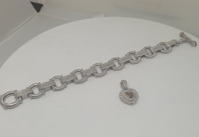 Judith Ripka Sterling Silver CZ Bracelet With a Convertible Citrine ...