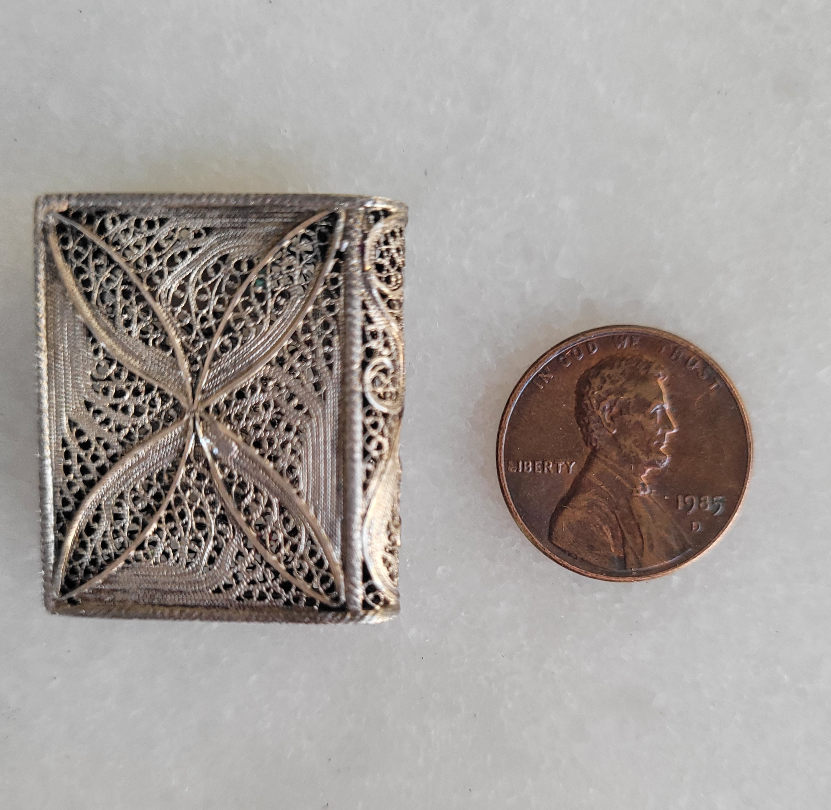 Vintage Antique Sterling Silver Book Box - Etsy