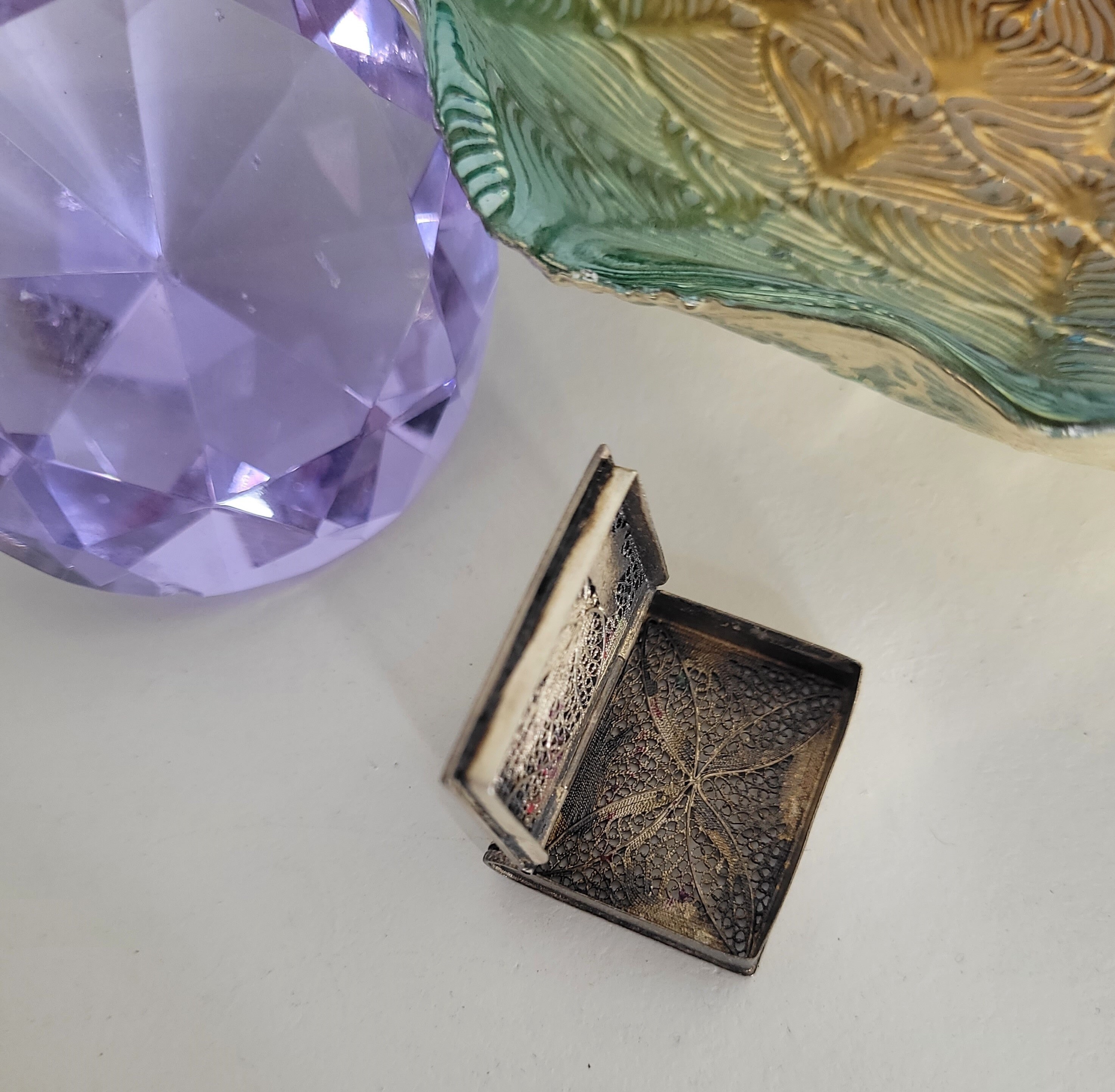 Vintage Antique Sterling Silver Book Box - Etsy