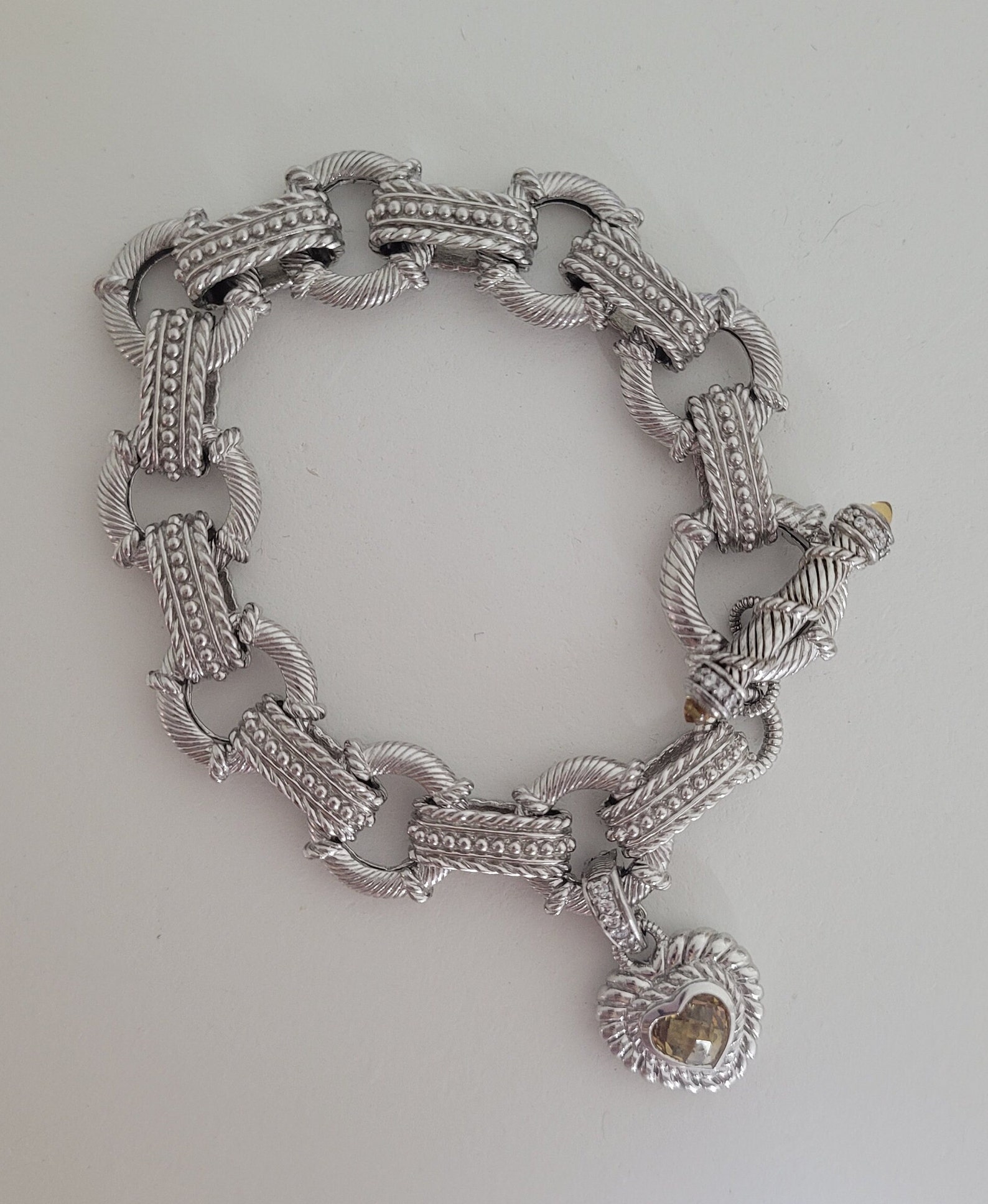 Judith Ripka Sterling Silver CZ Bracelet With a Convertible Citrine ...