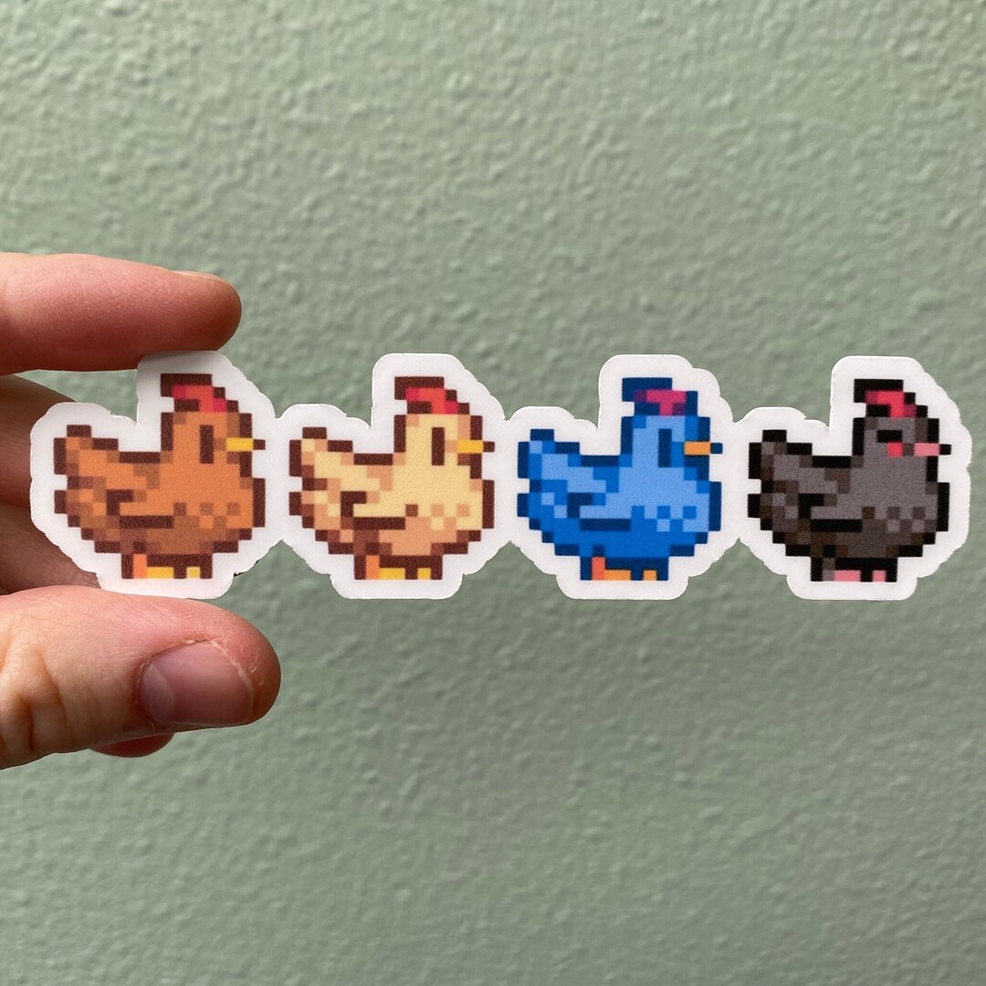 Stardew Chicken Sticker, Pixel Chicken Sticker - Etsy