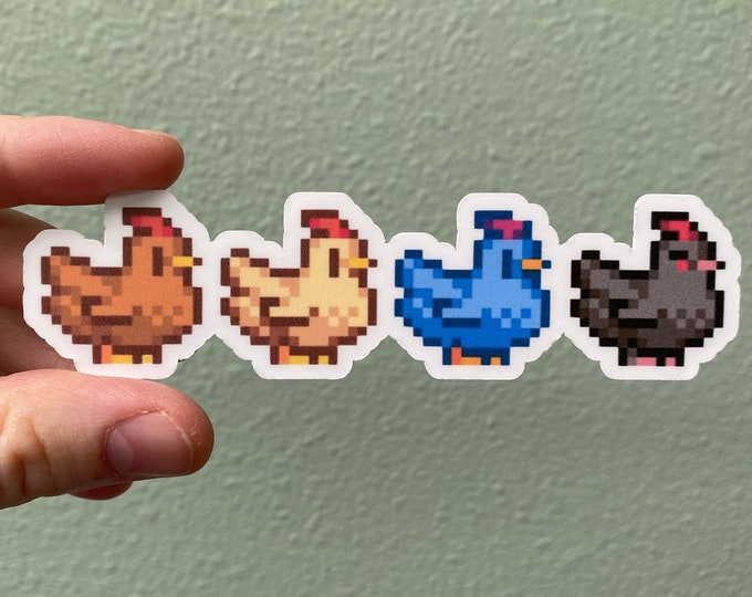 Stardew Chicken Sticker, Pixel Chicken Sticker - Etsy