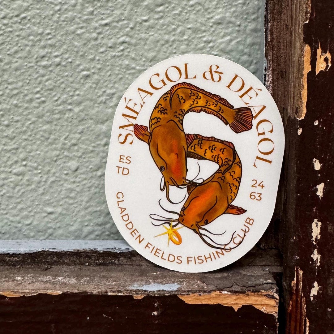 Gladden Fields Fishing Club Sticker, Gollum Sticker, Sméagol Sticker ...
