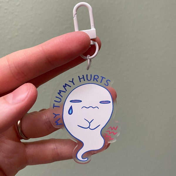Tummy Ache Keychain - Etsy