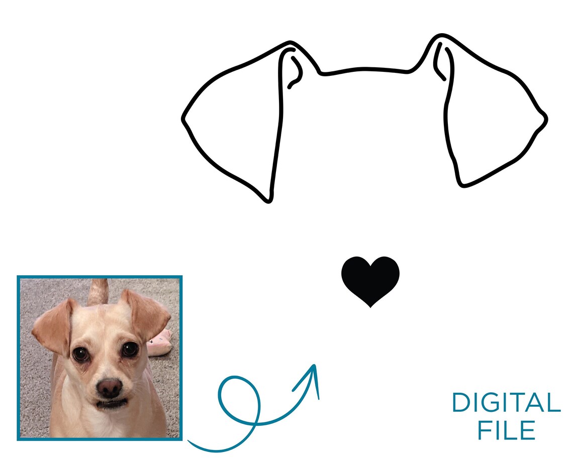 Custom Dog Ear DIGITAL FILE Minimalist Pet Art Dog Ear - Etsy
