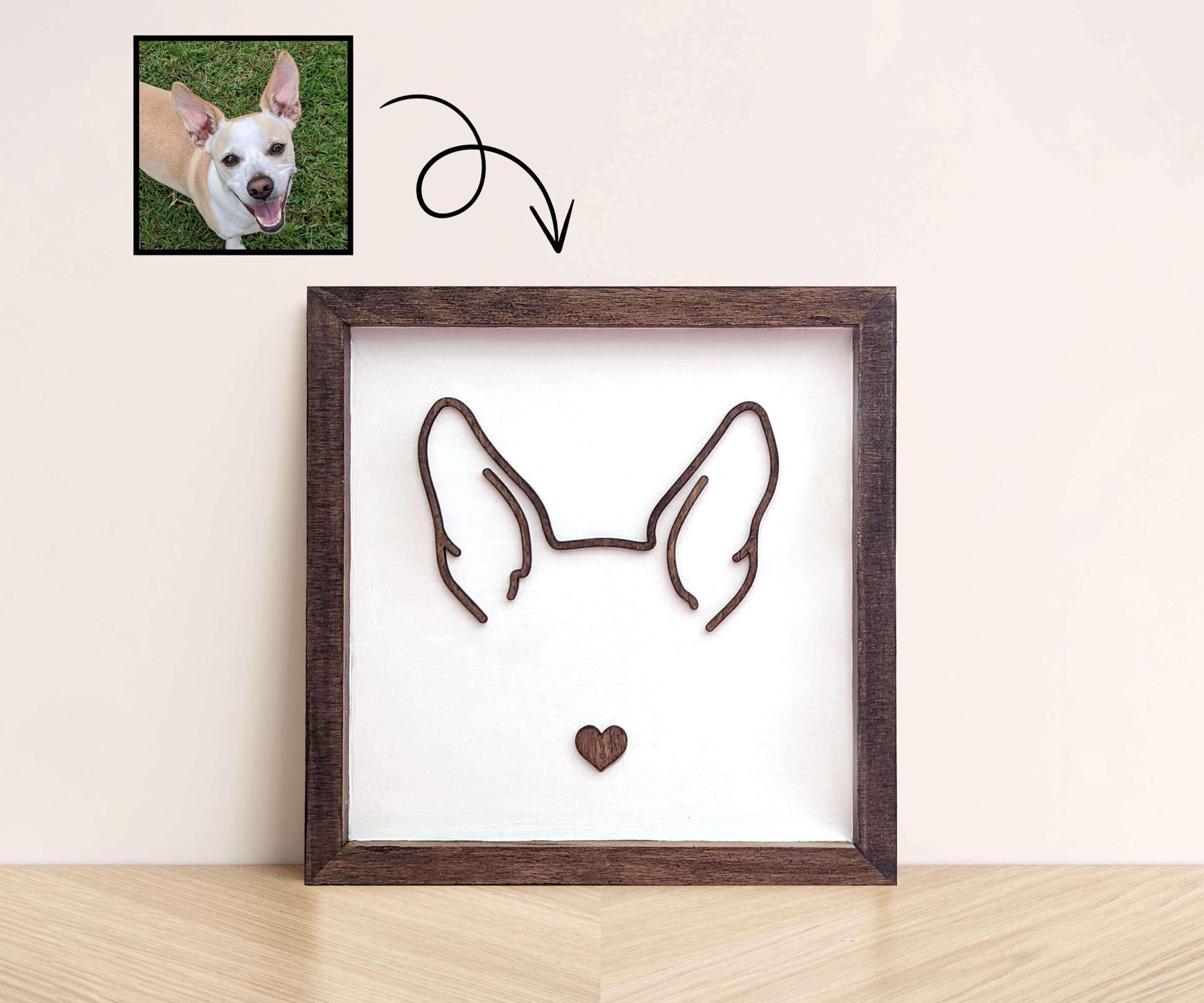 Custom Dog Ear Wall Art Personalized Dog Ear Outlines Pet - Etsy