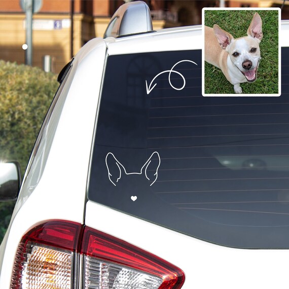 Custom Dog Ear Decal Minimalist Pet Sticker Dog Ear | Etsy