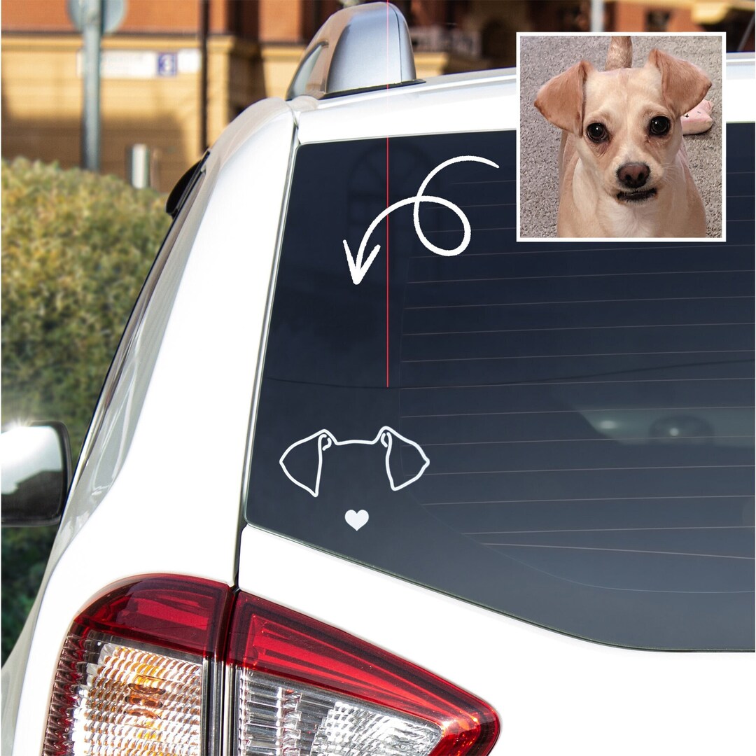 Custom Dog Ear Decal, Minimalist Pet Sticker, Dog Ear Outlines, Pet ...