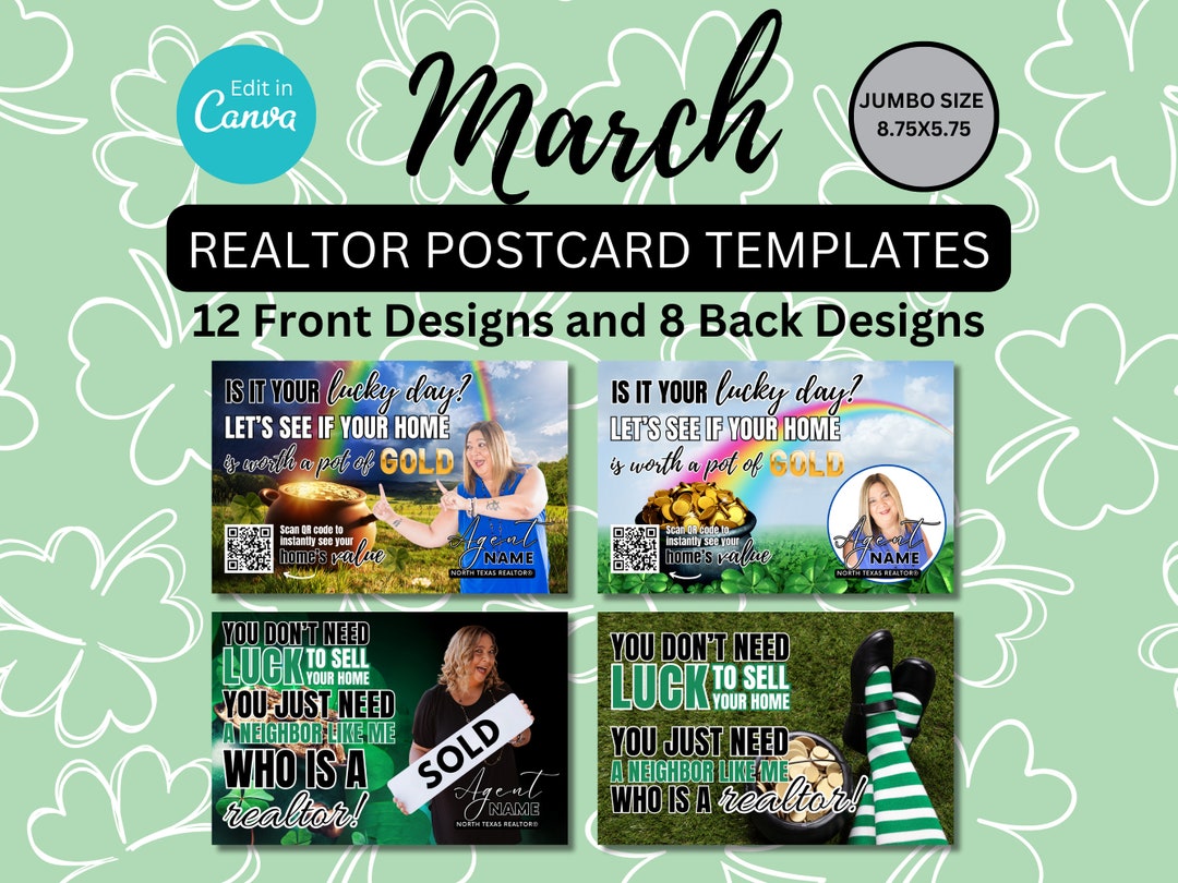 Real Estate March Postcard, March Realtor Postcard, Real Estate ...