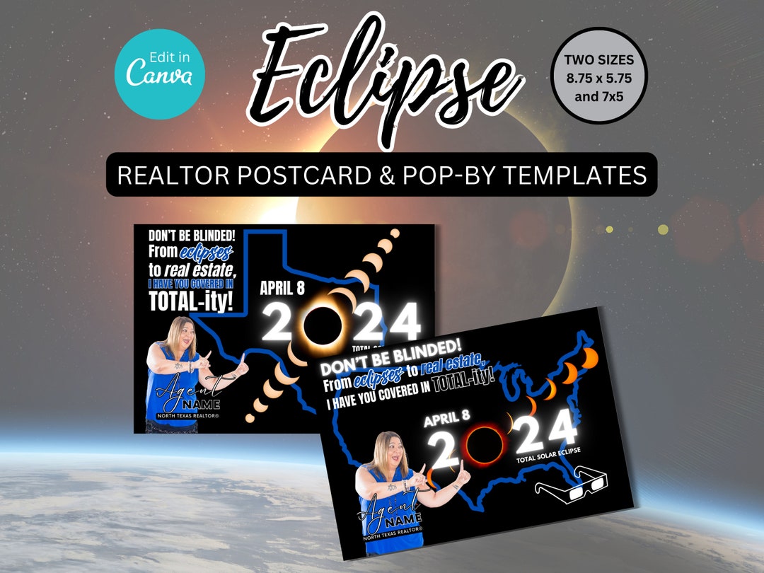 Real Estate Eclipse Postcard, Eclipse Postcard, Realtor Postcard, Real ...