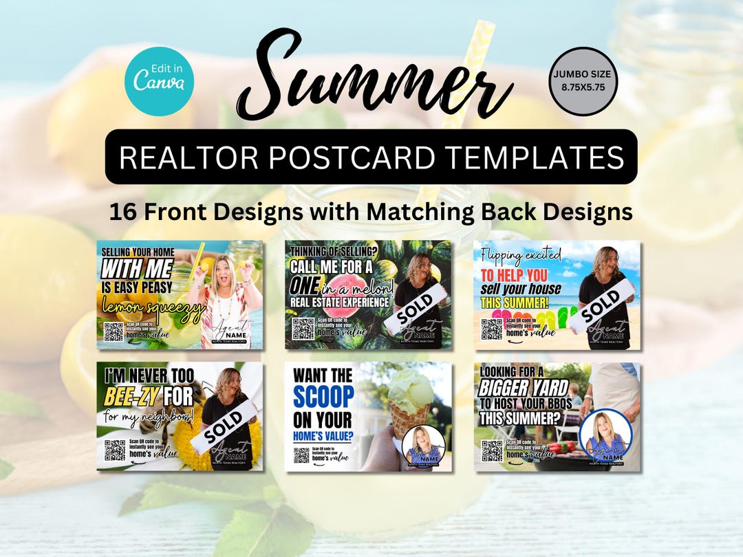 Summer Real Estate Postcard, Summer Realtor Postcard, Real Estate ...