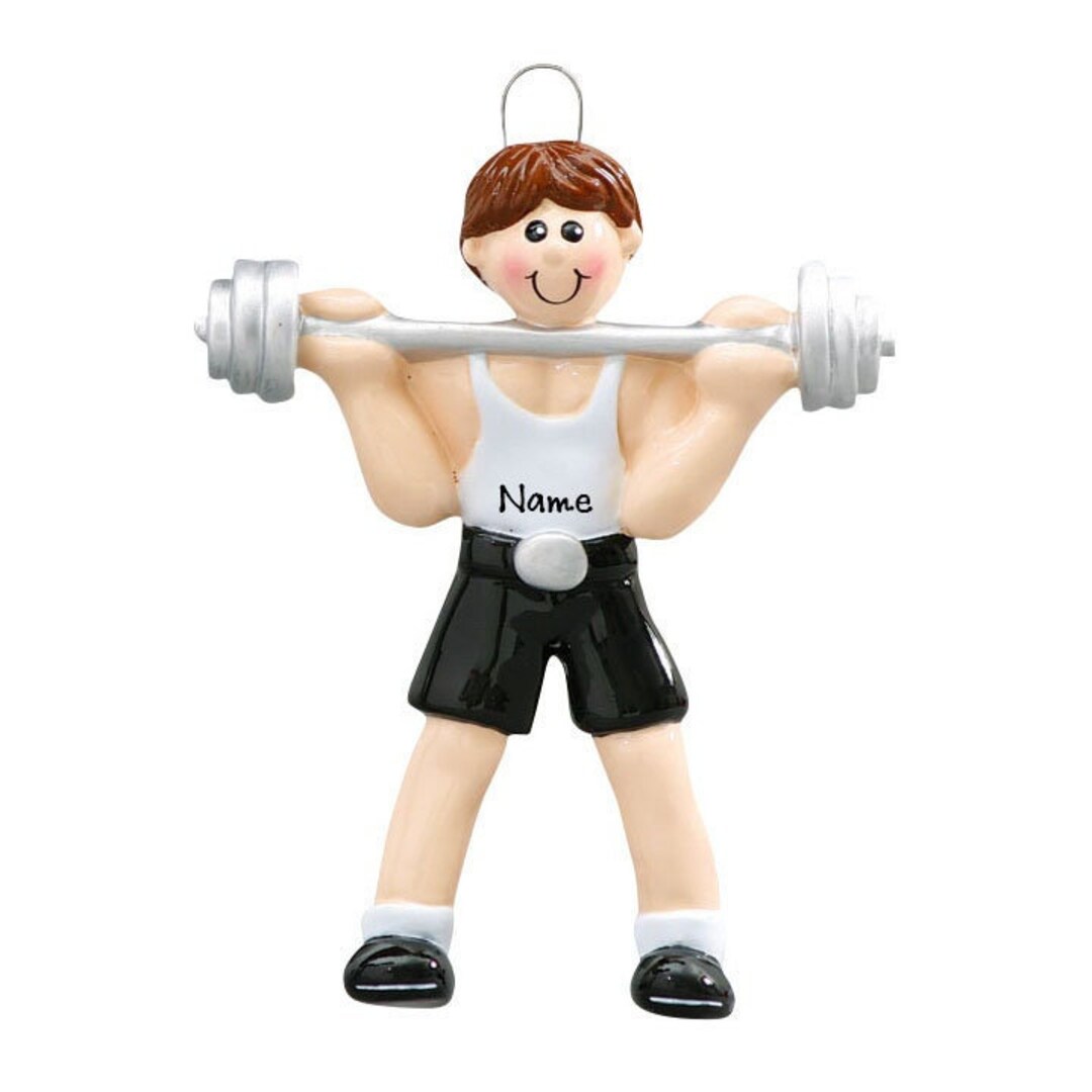 Weightlifting Guy Ornament - Working Out With Weights - Fitness Boy ...