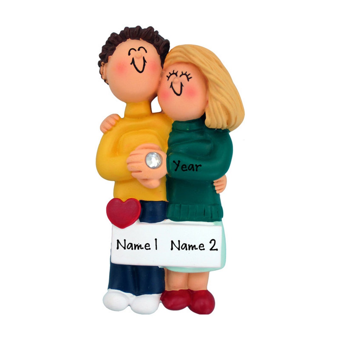 Personalized Engaged Ornament - We're Engaged Sign, Engaged Couple Gift ...