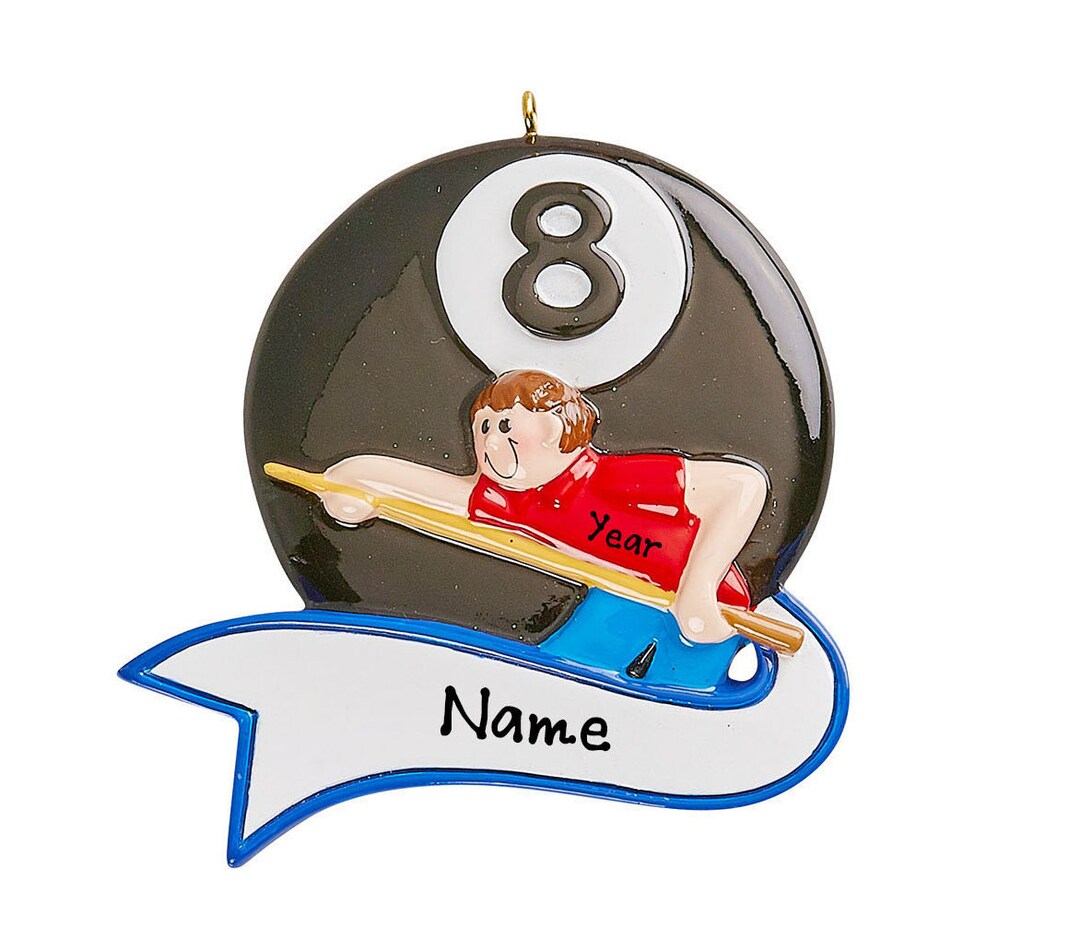 Billiard Ornament - Billiard Player Christmas Ornament Personalized ...