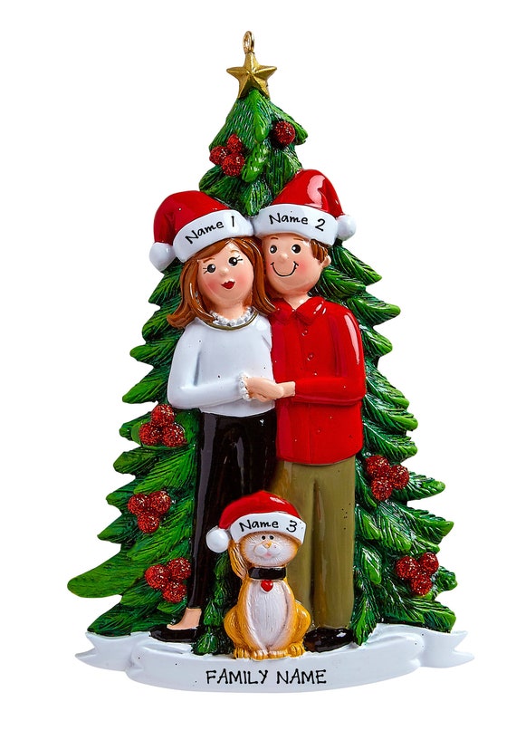 Personalized Couple With Cat Our First Christmas Couple | Etsy